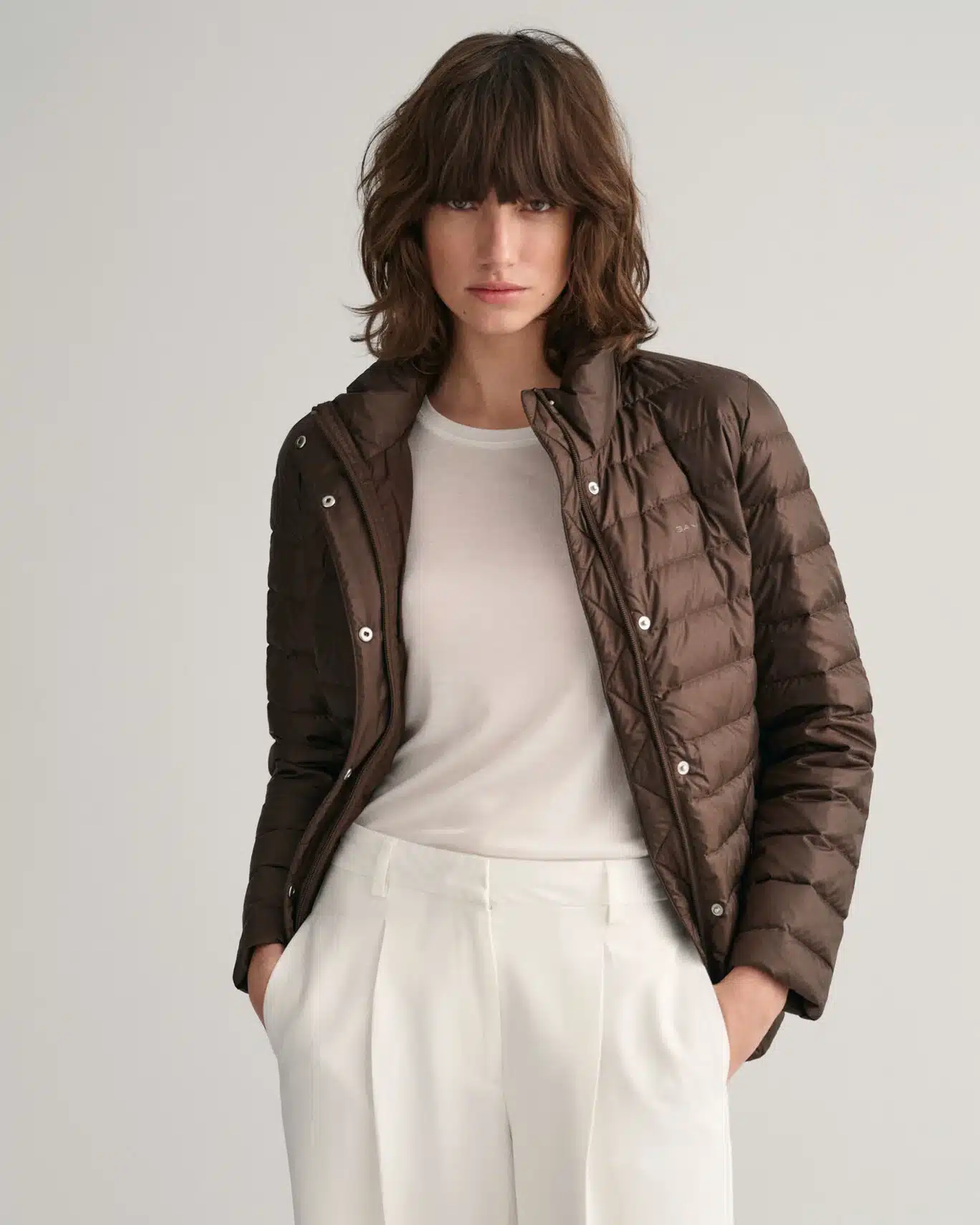 Gant Woman Light Down Jacket Rich Brown - Aukia