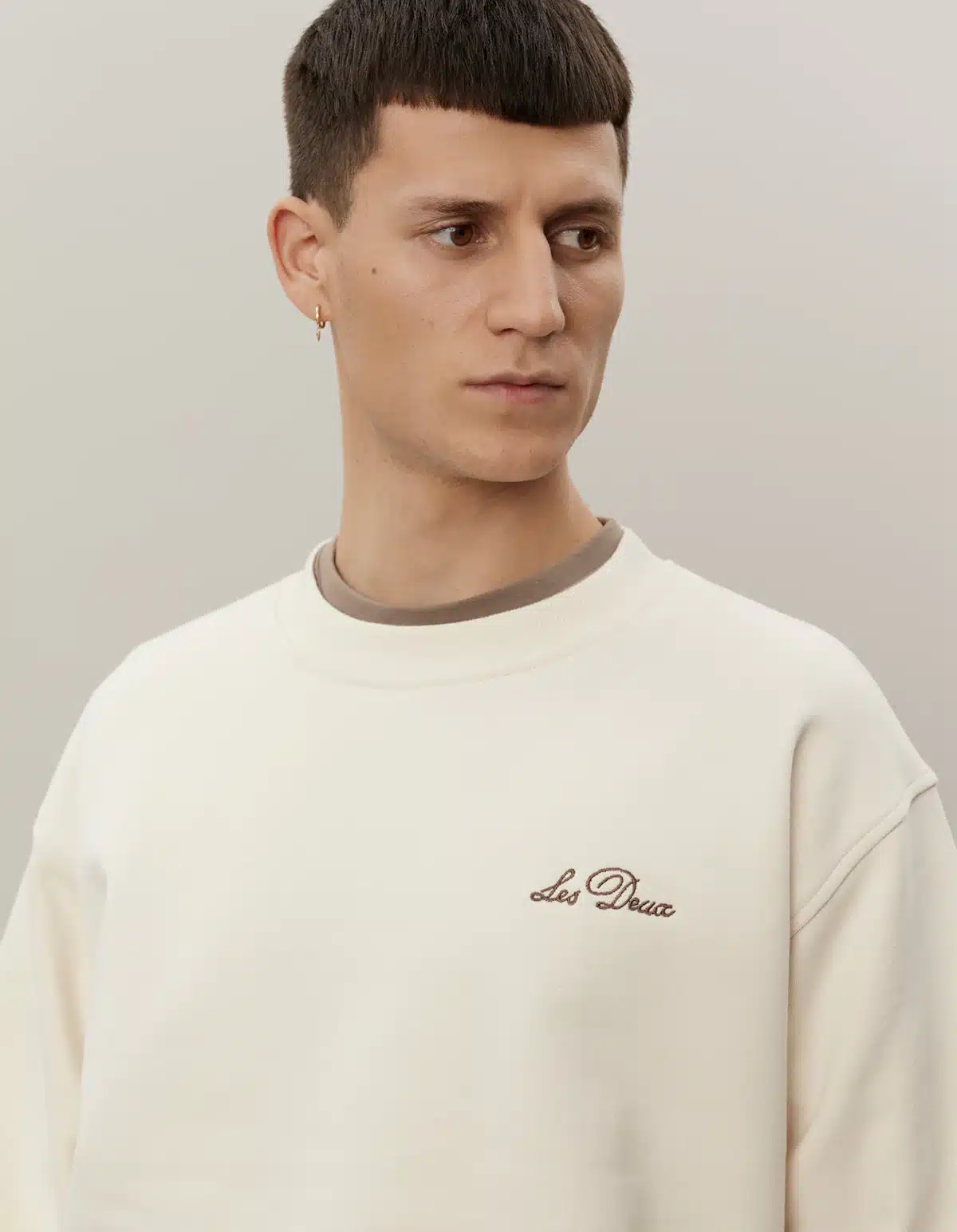 Les Deux Crew Sweatshirt Light Ivory - Aukia