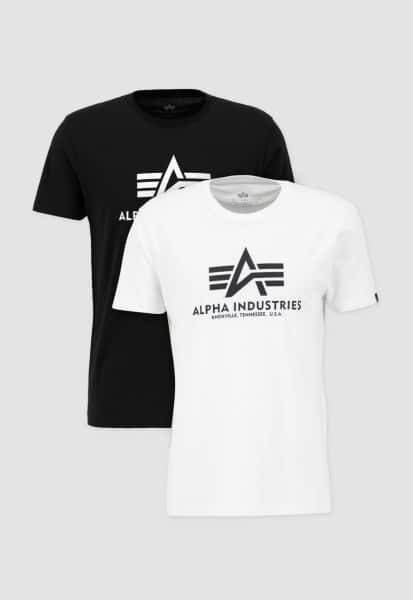 Alpha Industries Basic T 2 Pack Black/White - Aukia