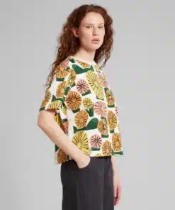 Dedicated T-shirt Vadstena Dandelions Oat White - Aukia