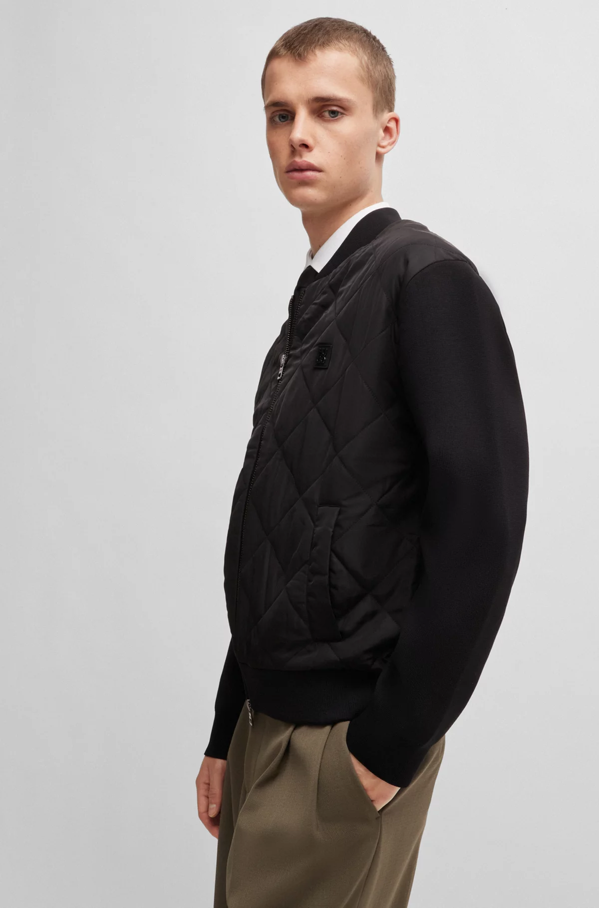Hugo Sybor Mixed-Material Jacket Black - Aukia